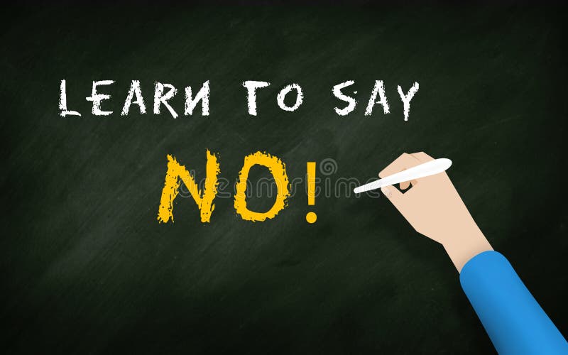 Lear To Say No! Chalkboard with Human Hand. Say No To Distractions in ...