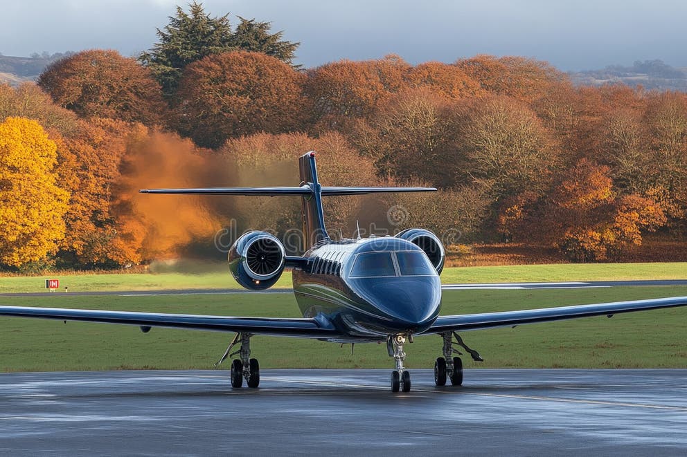 A Learjet 60 on a Runway, Sleek and Modern, Aviation Theme Stock Image ...