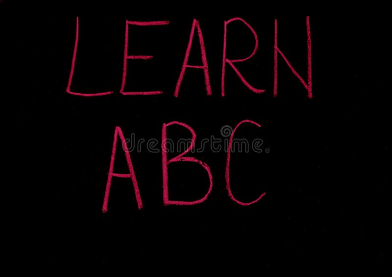 Learn ABC Written in Letters on a Black Background Stock Photo - Image ...