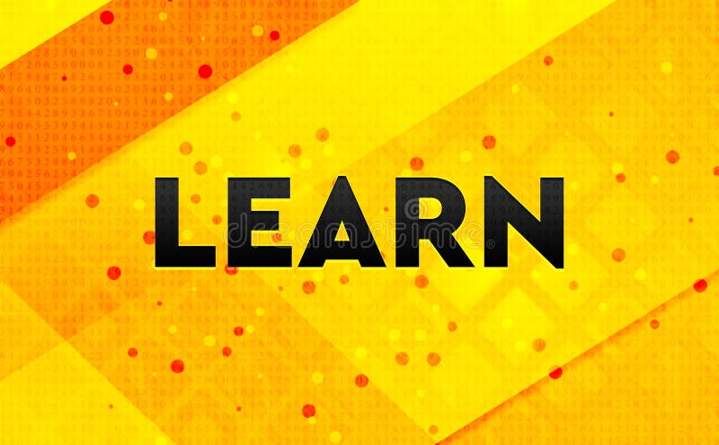 Learn Abstract Digital Banner Yellow Background Stock Illustration ...