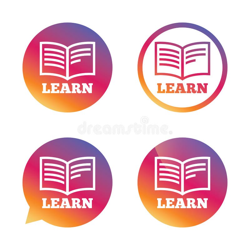 Learn Book Sign Icon. Education Symbol Stock Vector - Illustration of ...