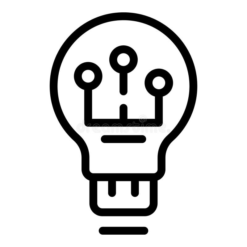 Learn Bulb Digital Icon Outline Vector. Business Training Stock Vector ...