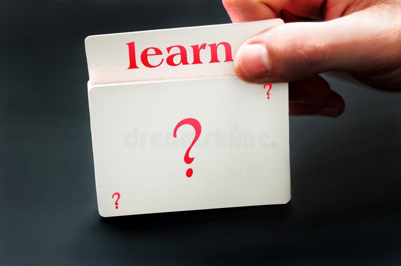 Learn card stock image. Image of question, black, learning - 41876543