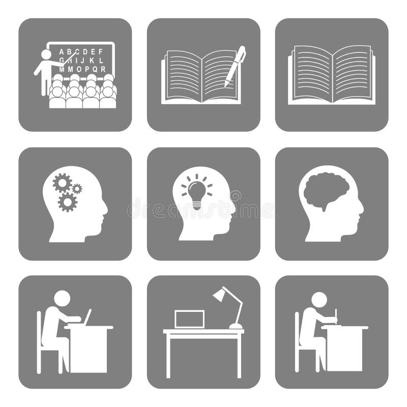 Learn Icon Vector Design Symbol Stock Vector - Illustration of icons ...