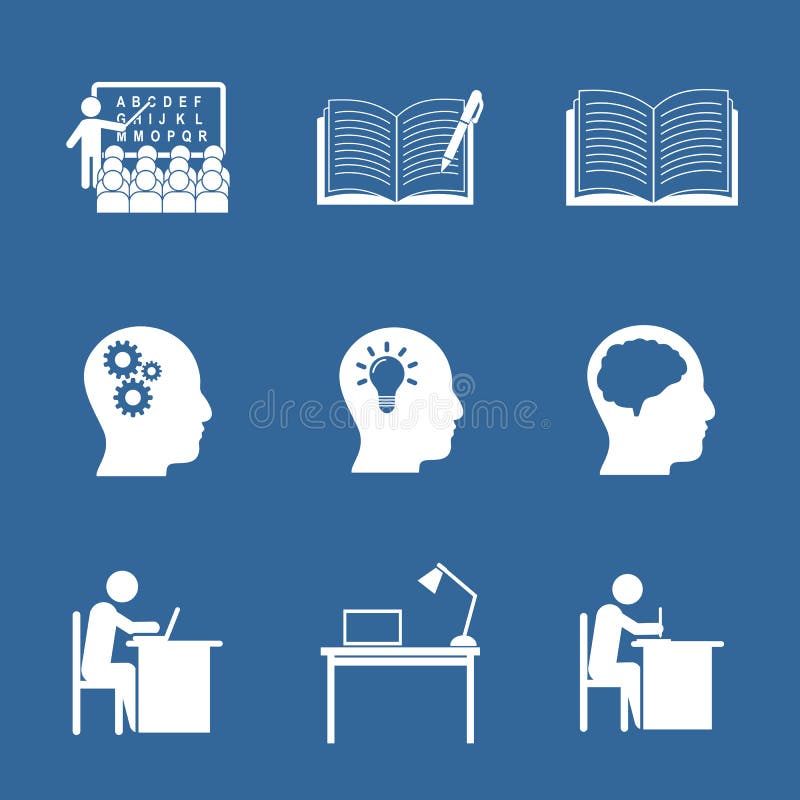 Learn Icon Vector Design Symbol Stock Vector - Illustration of college ...