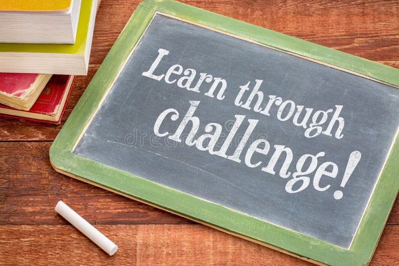 Learn through Challenge - Blackboard Concept Stock Image - Image of ...