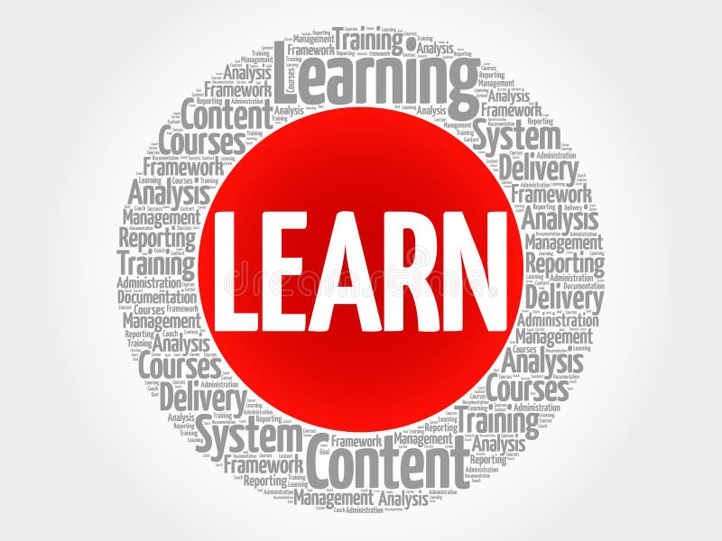 LEARN circle word cloud stock illustration. Illustration of definition ...