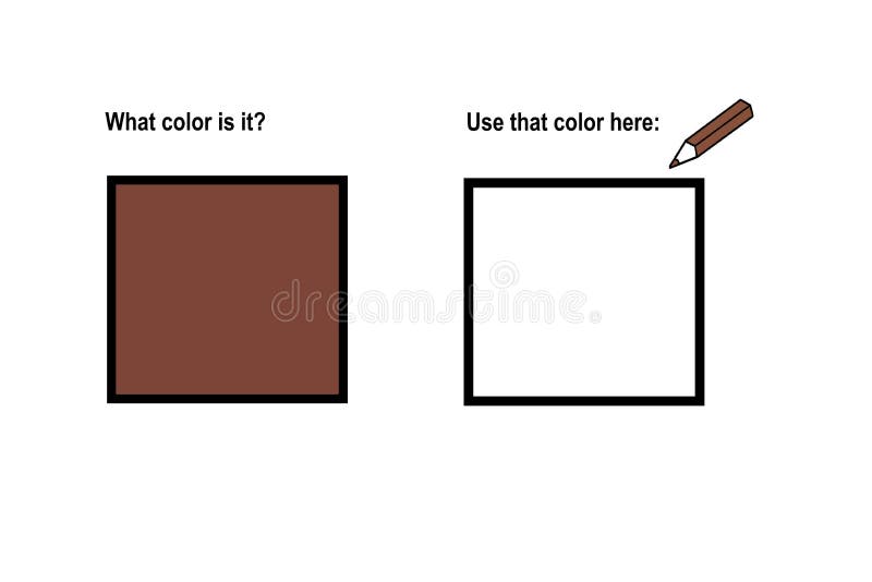 Learn Colors, Coloring Books, Brown Color, Squares Stock Illustration ...