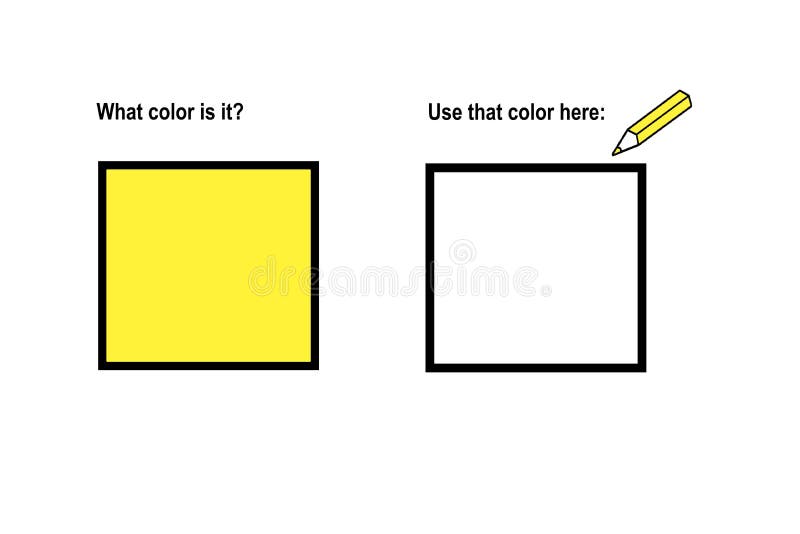 Learn Colors, Coloring Books, Yellow Color, Squares Stock Illustration ...