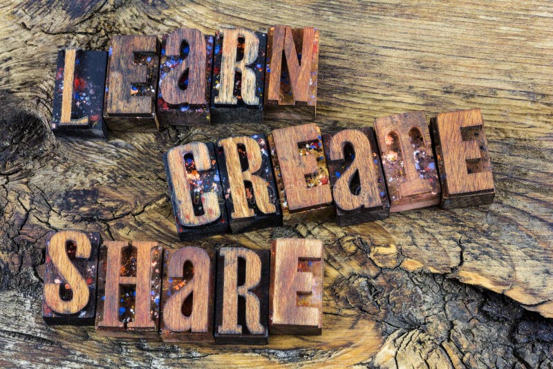 Learn, Create, Share, and Inspire Stock Photo - Image of inspire ...