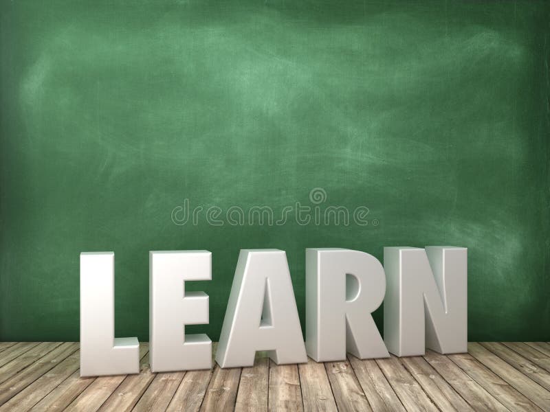 LEARN 3D Word on Chalkboard Background Stock Illustration ...