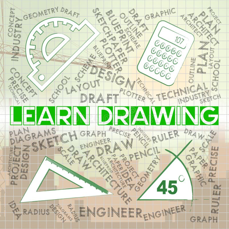 Learn drawing with lines stock illustration. Illustration of artwork ...
