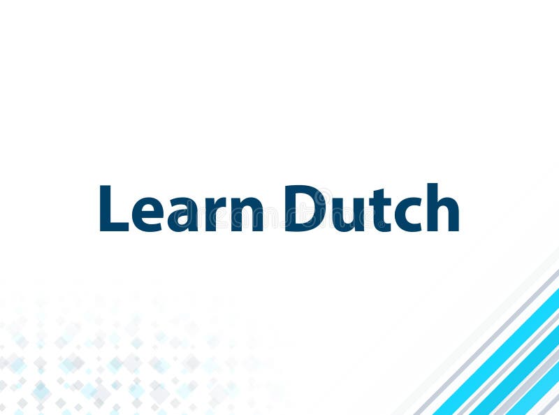 Learn Dutch Modern Flat Design Blue Abstract Background Stock ...