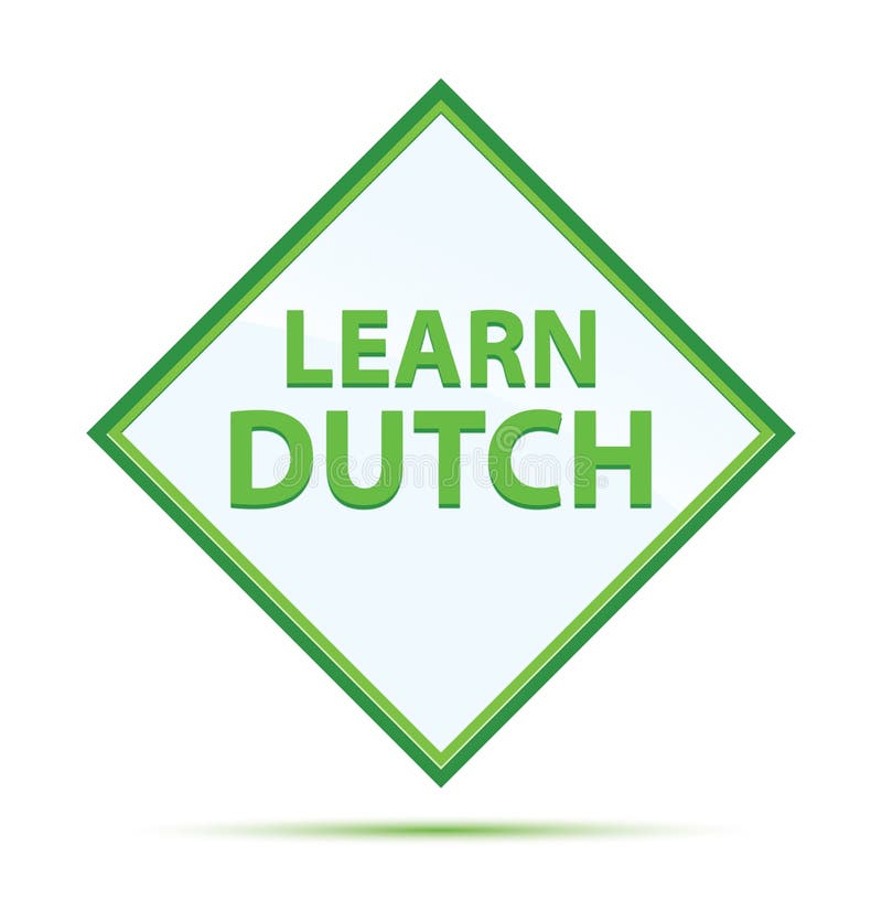 Learn Dutch Modern Abstract Green Diamond Button Stock Illustration ...