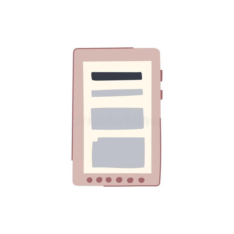 Learn E-reader Cartoon Vector Illustration Stock Vector - Illustration ...