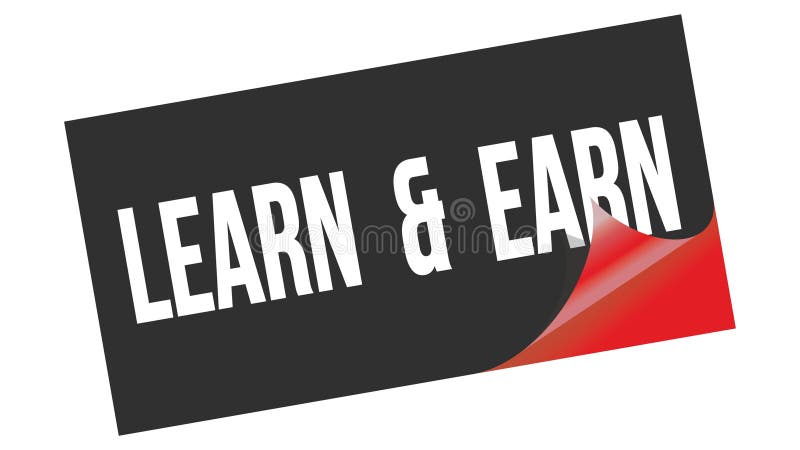 LEARN & EARN Text on Black Red Sticker Stamp Stock Illustration ...