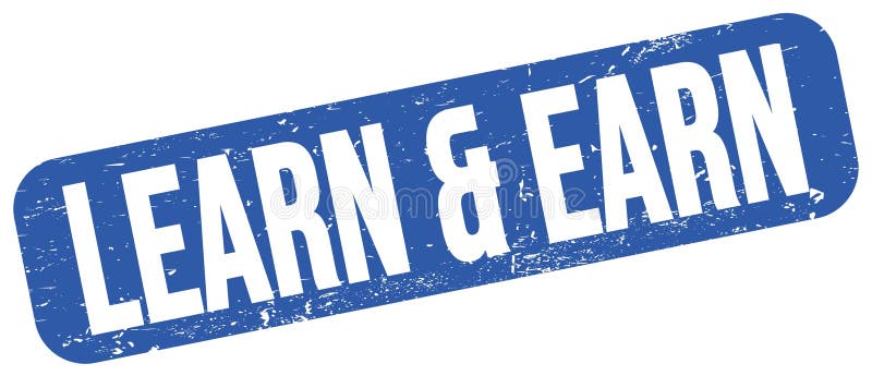 LEARN EARN Text on Blue Grungy Stamp Sign Stock Illustration ...