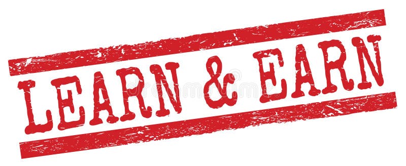 LEARN & EARN Text on Red Lines Stamp Sign Stock Illustration ...