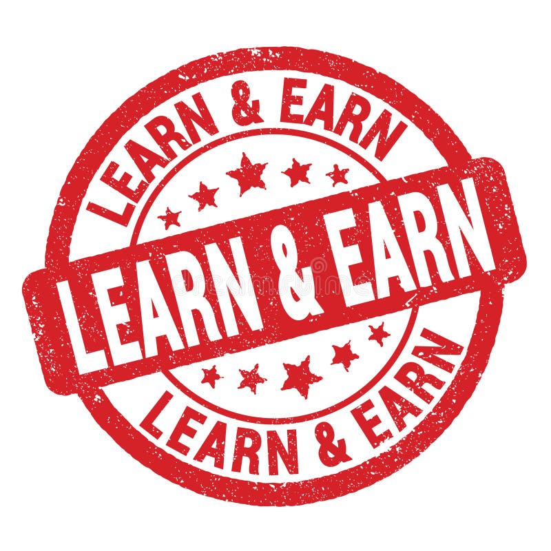 LEARN & EARN Text Written on Red Round Stamp Sign Stock Illustration ...