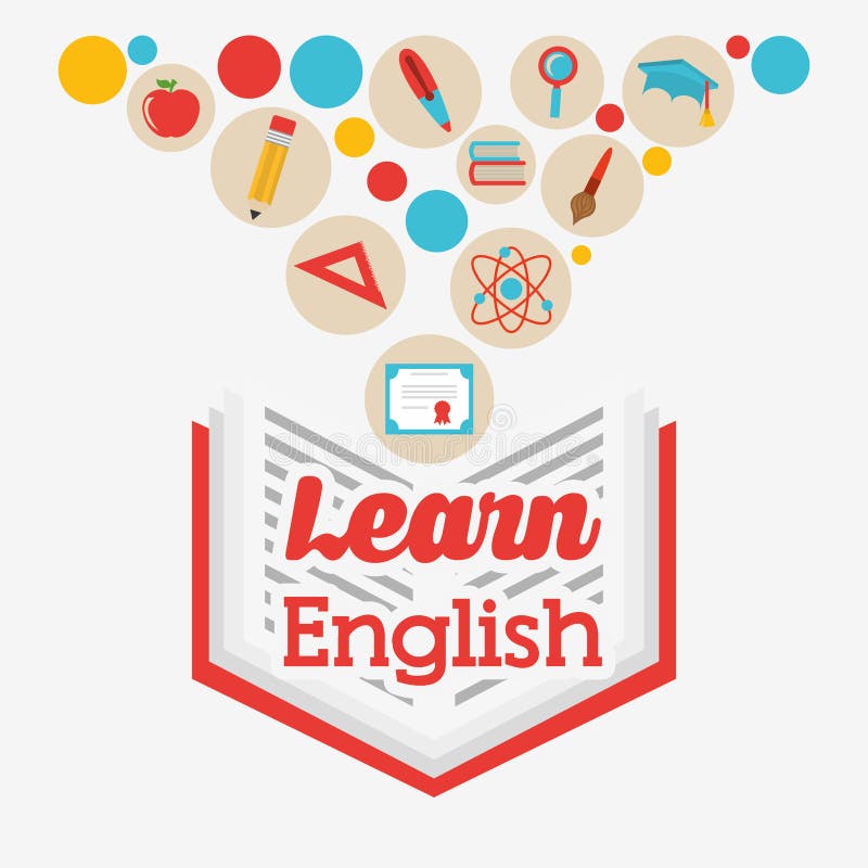 Learn english design stock illustration. Illustration of symbol - 64328784