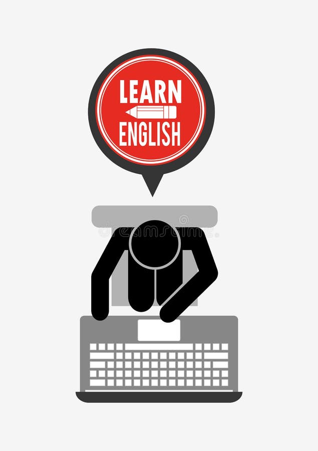 Learn english design stock illustration. Illustration of banner - 64329255
