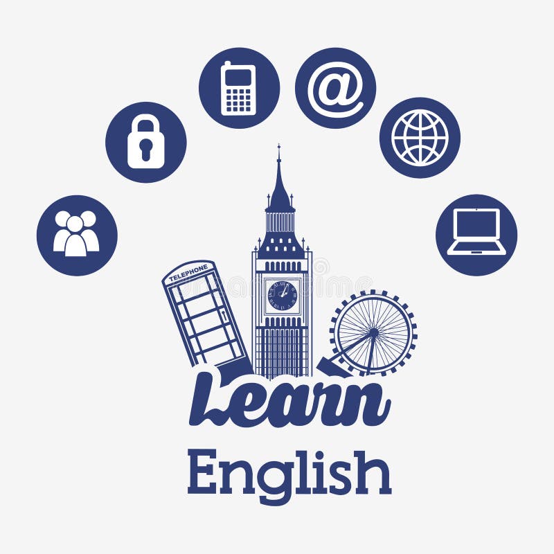 Learn english design stock illustration. Illustration of study - 64329344