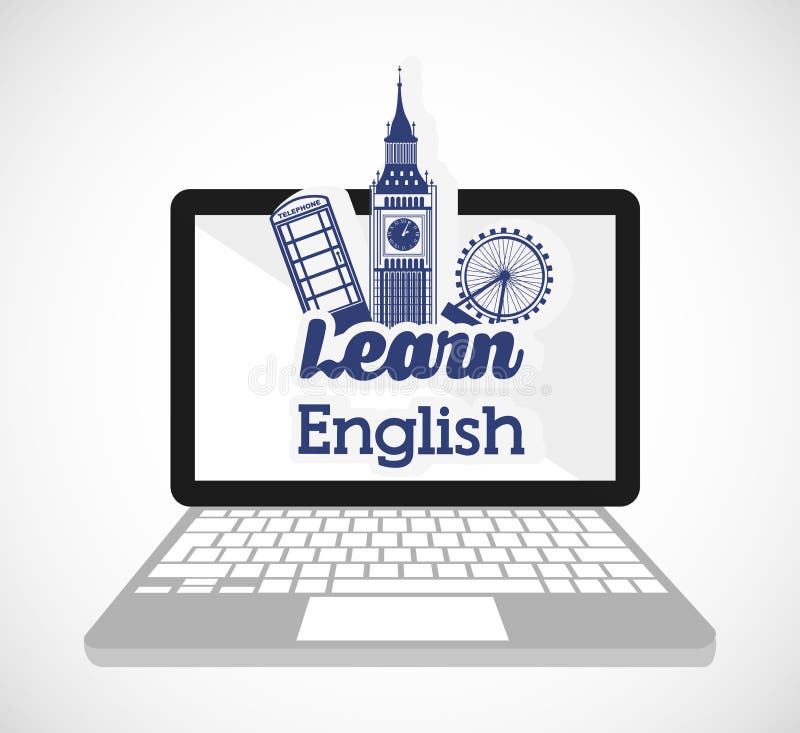 Learn english design stock illustration. Illustration of class - 64329347