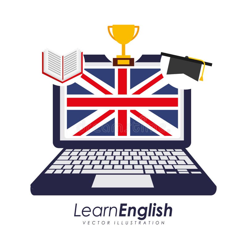 Learn english design stock illustration. Illustration of concept - 64590786