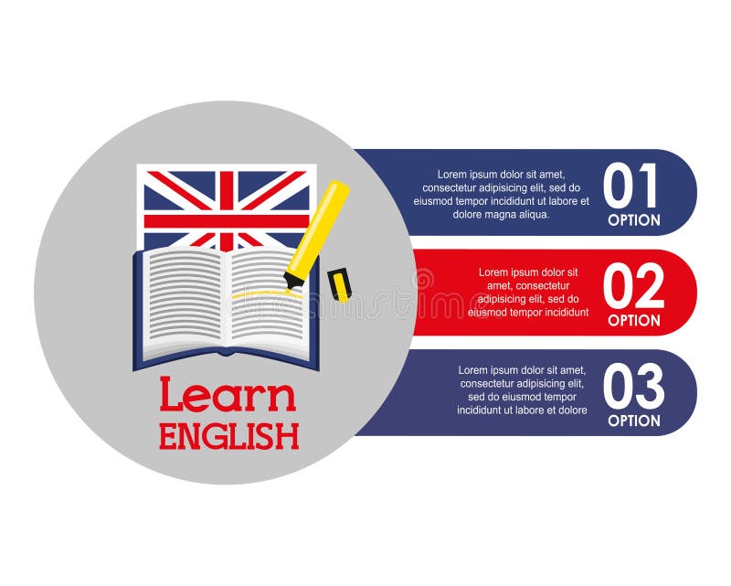 Learn english design stock illustration. Illustration of information ...