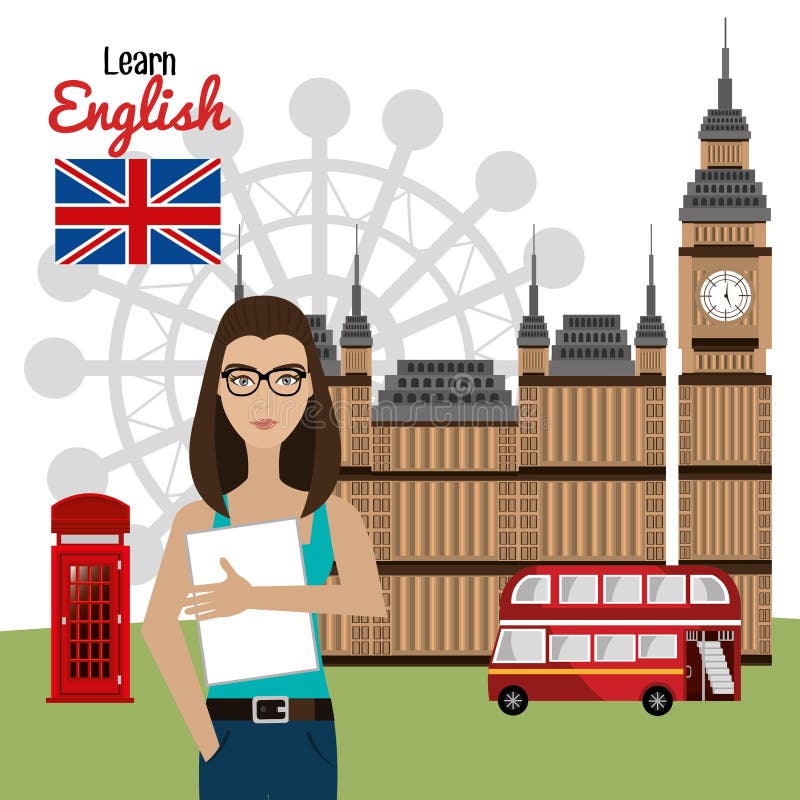 Learn english design stock illustration. Illustration of design - 68386122