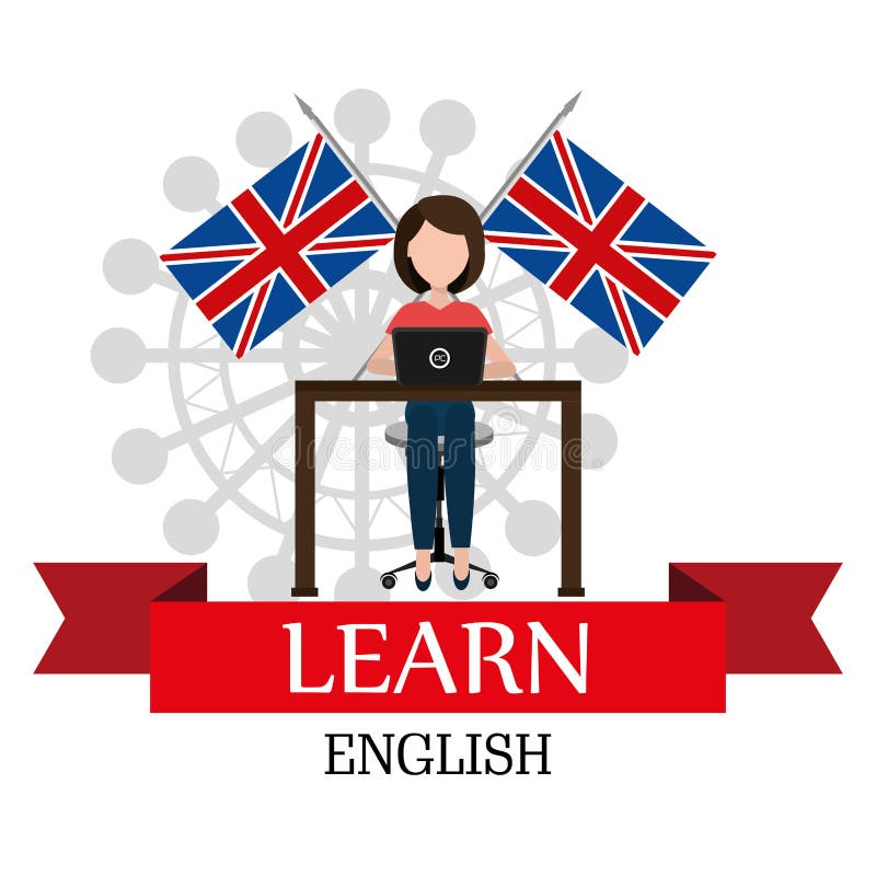 Learn english design stock illustration. Illustration of learning ...