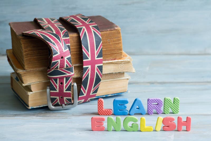 Learn English Education Concept with Books and Letters Stock Photo ...