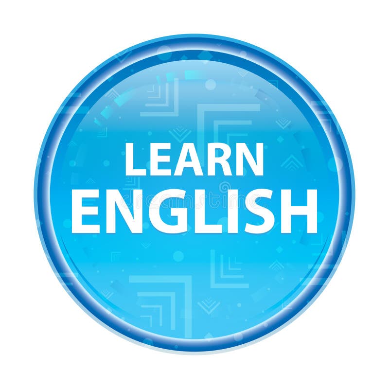 Learn English Floral Blue Round Button Stock Illustration ...