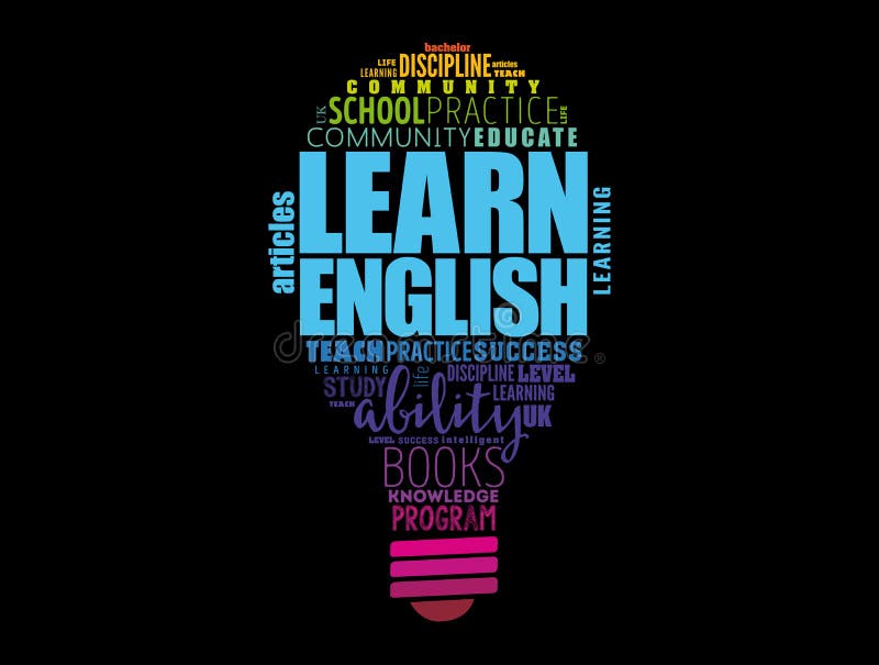 LEARN Light Bulb Word Cloud Collage, Education Concept Background Stock ...