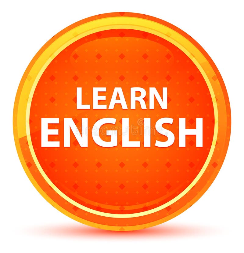 Learn English Natural Orange Round Button Stock Illustration ...