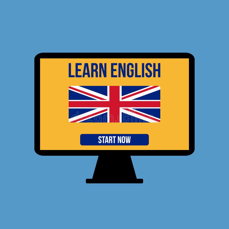 Learn English Online Course, Flat Vector Illustration Stock Vector ...