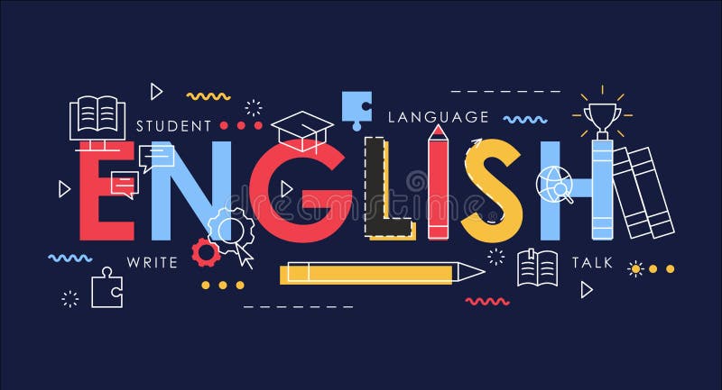 Learn English Thin Line Vector Illustration for Website Interface ...