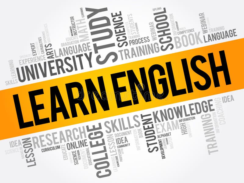 Learn English Word Cloud Collage Stock Illustration - Illustration of ...