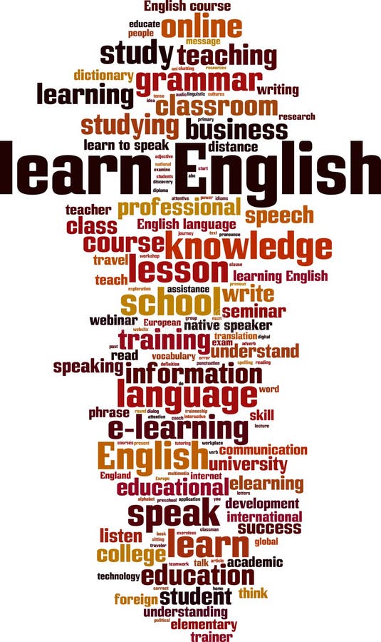 Learn English word cloud stock vector. Illustration of speach - 212145499