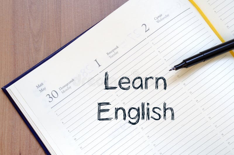Learn English Write on Notebook Stock Photo - Image of international ...