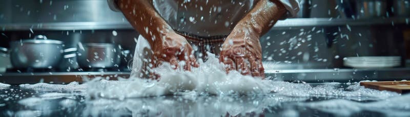 Expert Chef Demonstrating Kitchen Hygiene Maintaining a Clean and Safe ...