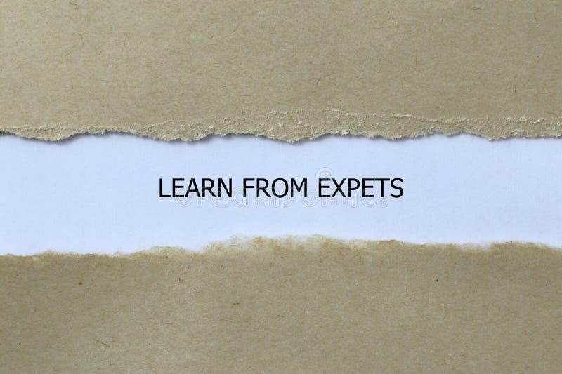 Learn from Experts on White Paper Stock Photo - Image of learning ...