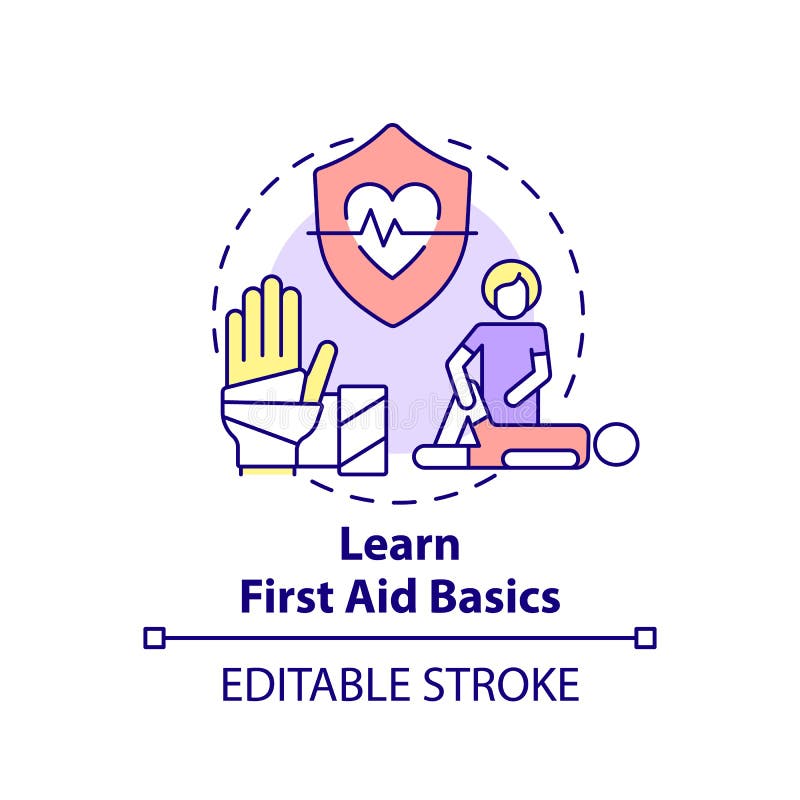 Learn First Aid Basics Red Gradient Concept Icon Stock Vector ...