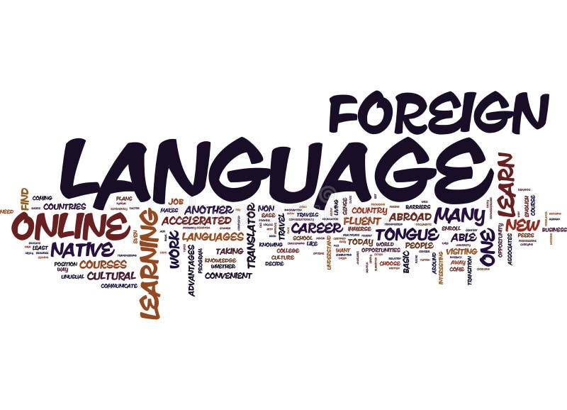 Learn a Foreign Language Online Text Background Word Cloud Concept ...