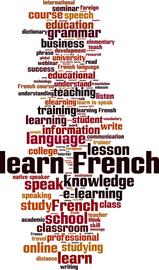 Learn French word cloud stock vector. Illustration of word - 270730638