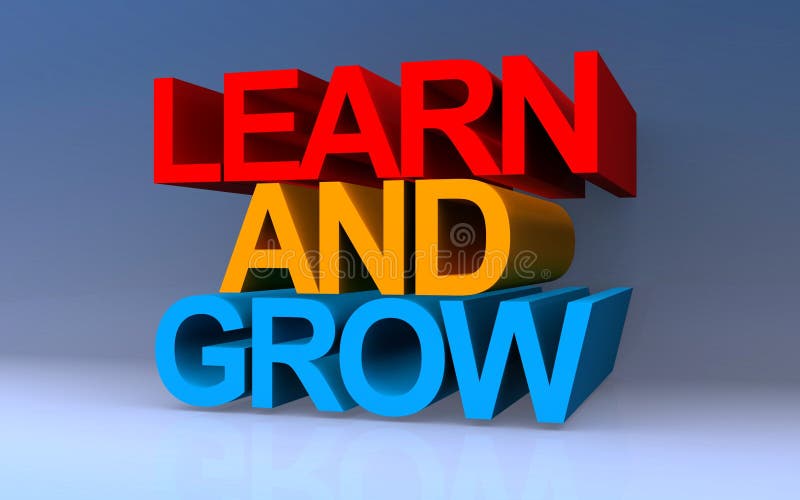 Learn and grow on blue stock illustration. Illustration of learn ...