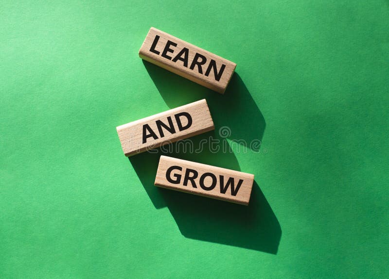 Learn and Grow Symbol. Concept Words Learn and Grow on Wooden Blocks ... Learn and Grow Symbol. Concept Words Learn and Grow on Wooden Blocks ...