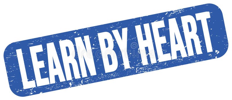 LEARN by HEART Text on Blue Grungy Stamp Sign Stock Illustration ...
