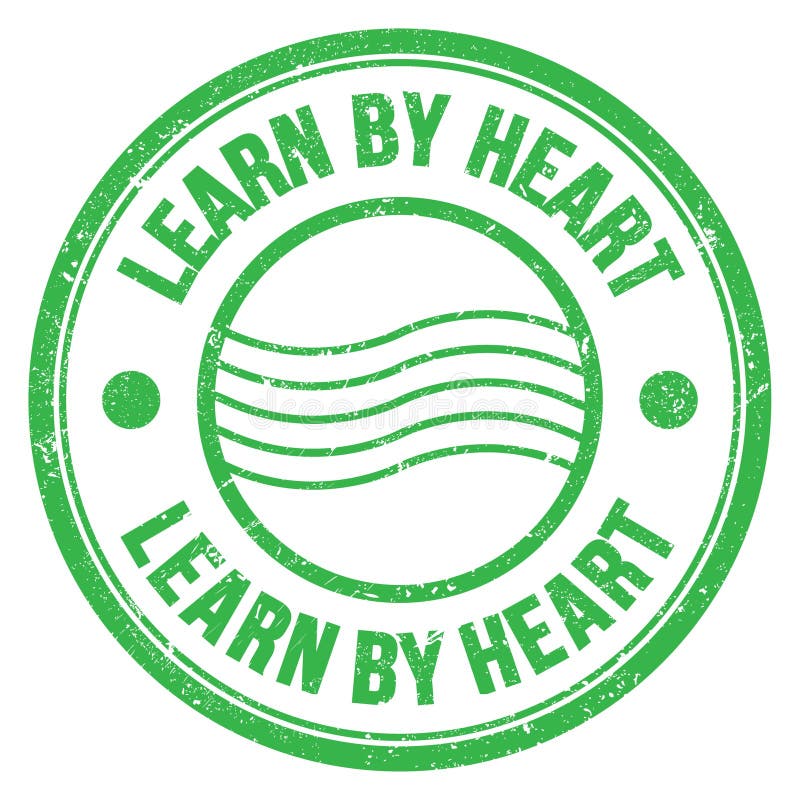 LEARN by HEART Text Written on Green Round Postal Stamp Sign Stock ...
