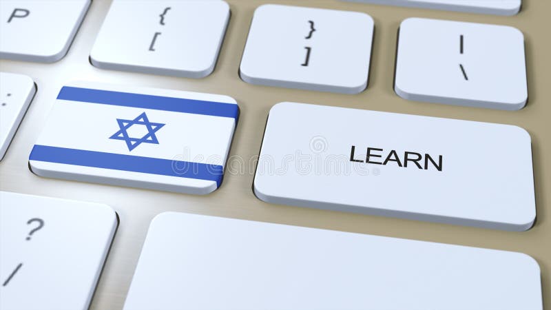 Learn Hebrew Language Concept. Online Study Courses. Button with Text ...